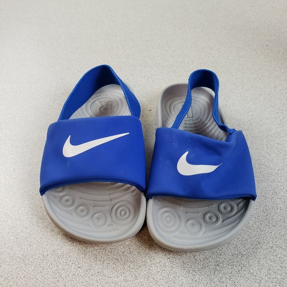 Nike | Shoes | Nike Unisex Kids Kawa Bv94400 Blue Gray Comfort Slip On ...